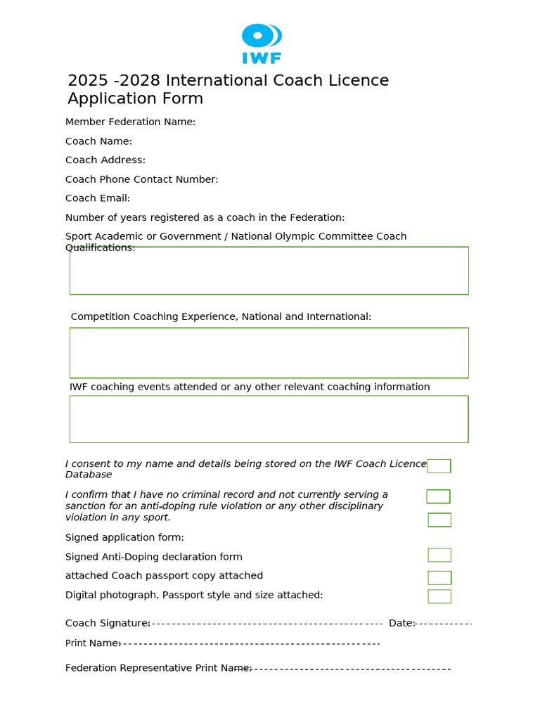 International Coach Licence Application | PDF