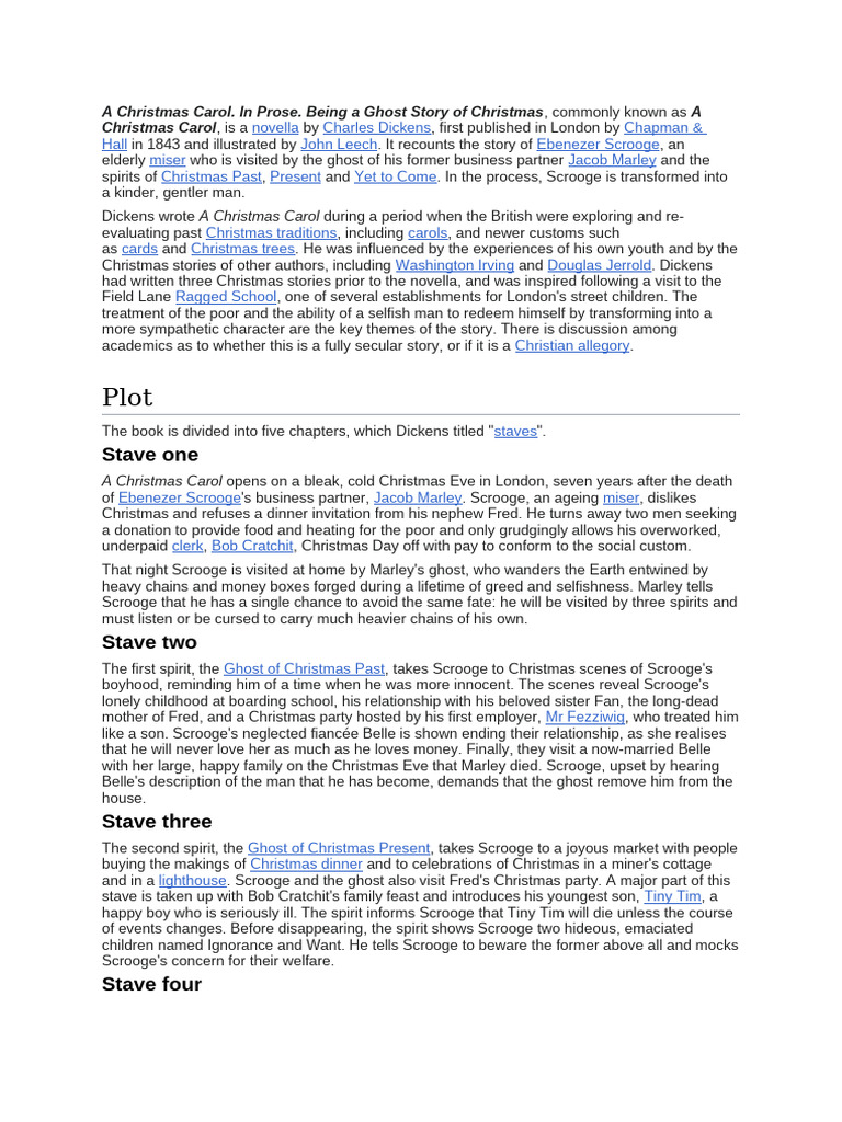 A Christmas Carol | PDF | A Christmas Carol | Ebenezer Scrooge
