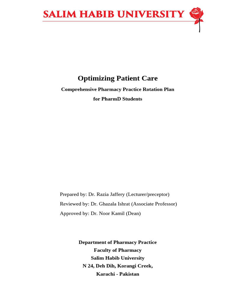 OPC-Pharmacy Practice Rotation | PDF | Pharmacy | Prescription Drugs