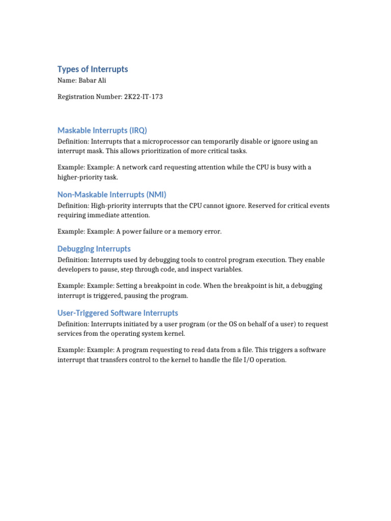 Interrupt Types Updated | PDF