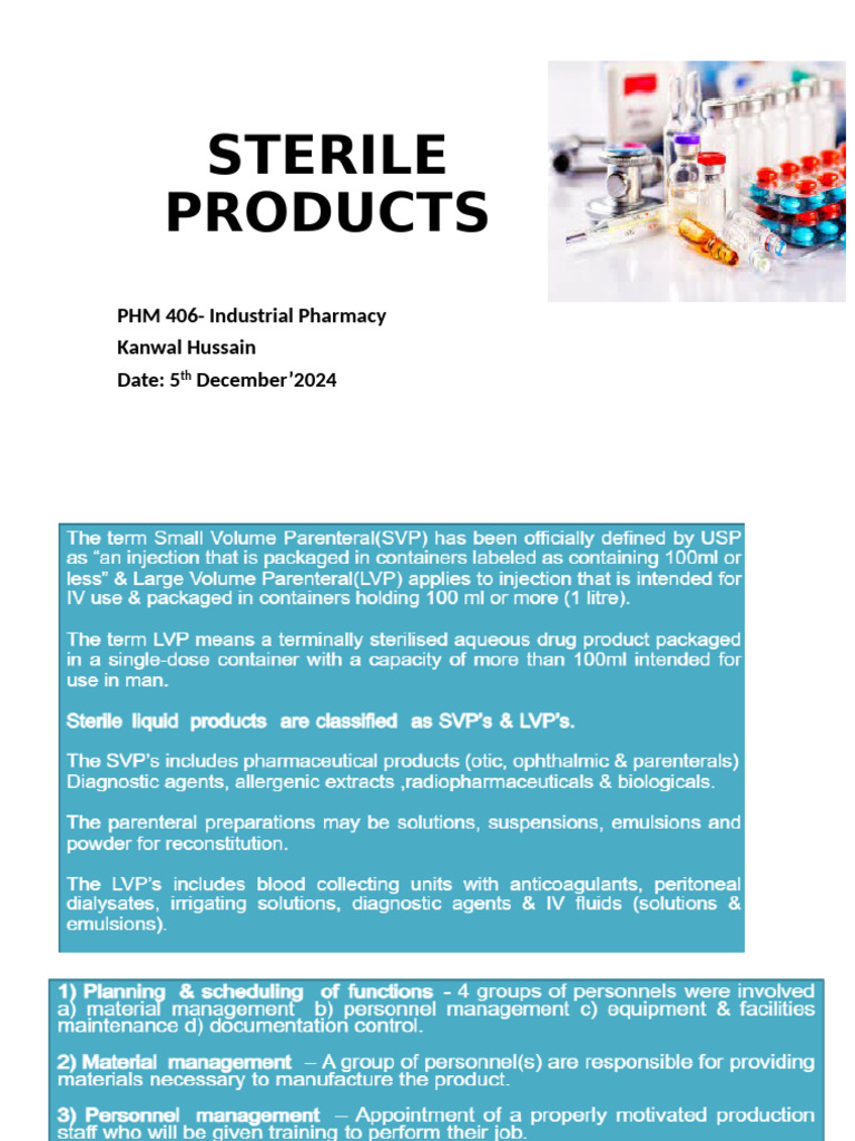 Sterile Products | PDF