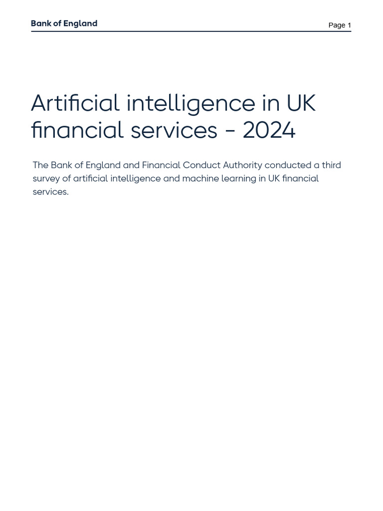 AI Trends in UK Financial Services | PDF | Artificial Intelligence ...