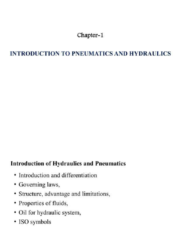 L1 Introduction To Hydraulics and Pneumatics | PDF