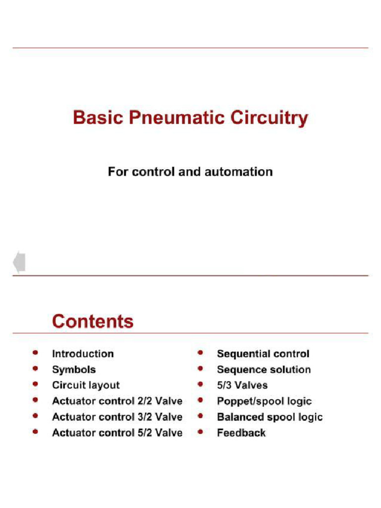 L3 Basic Pneumatic Circuits | PDF