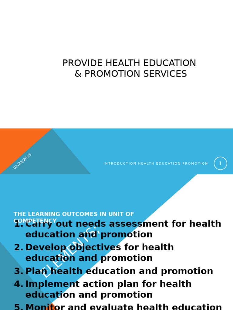 Health Education and Promotion Guide | PDF | Health Promotion ...