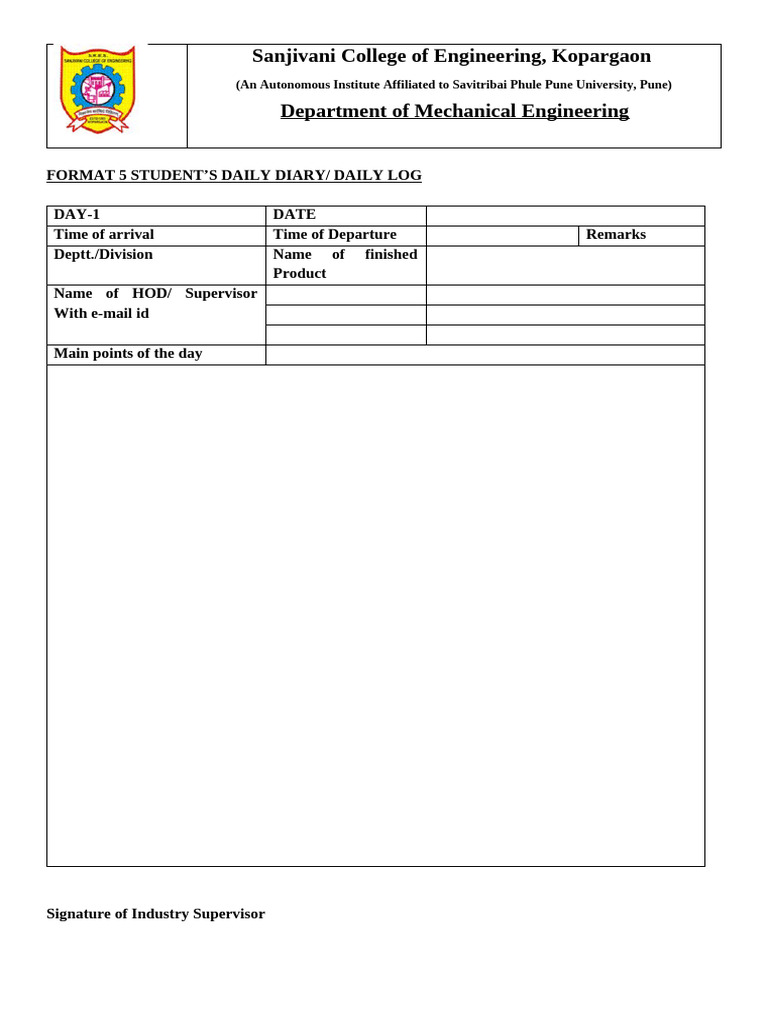 Internship Weekly Reporting Form | PDF