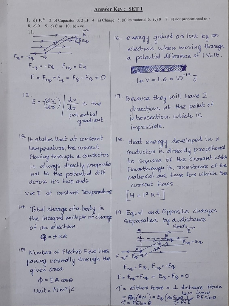 Aswer Key QP 1 | PDF