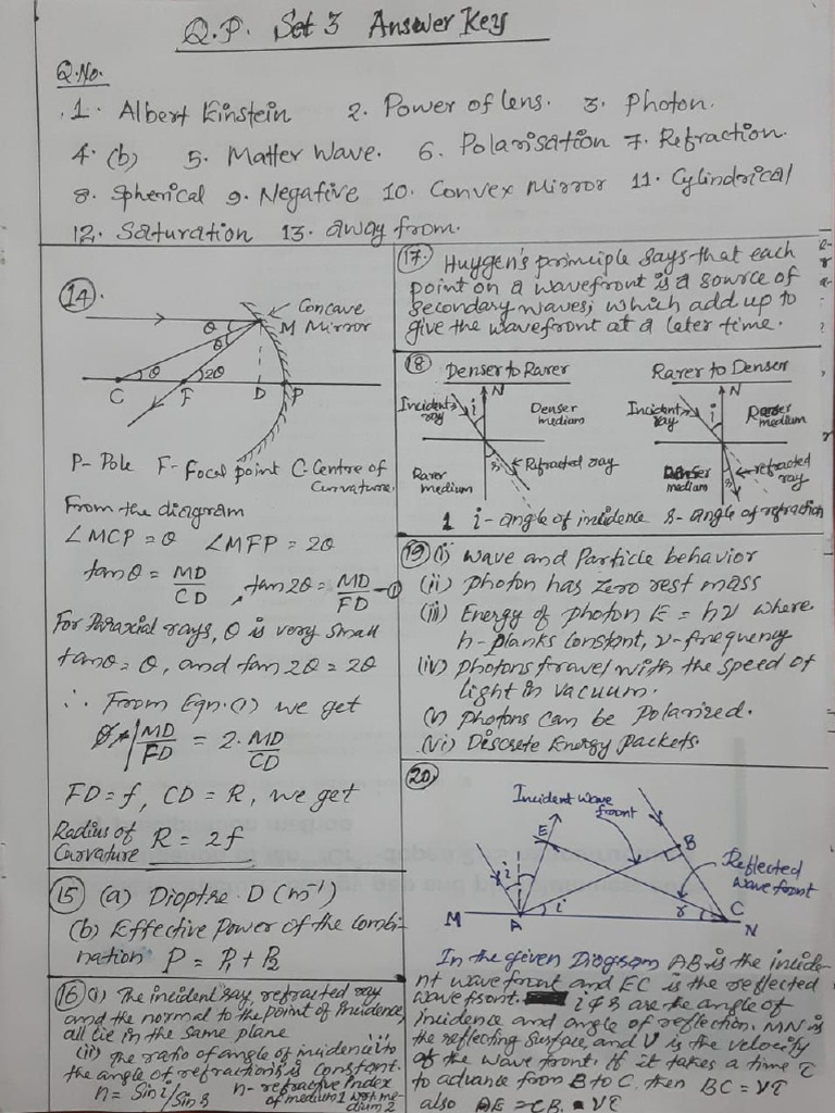 Answer Key QP 3 | PDF