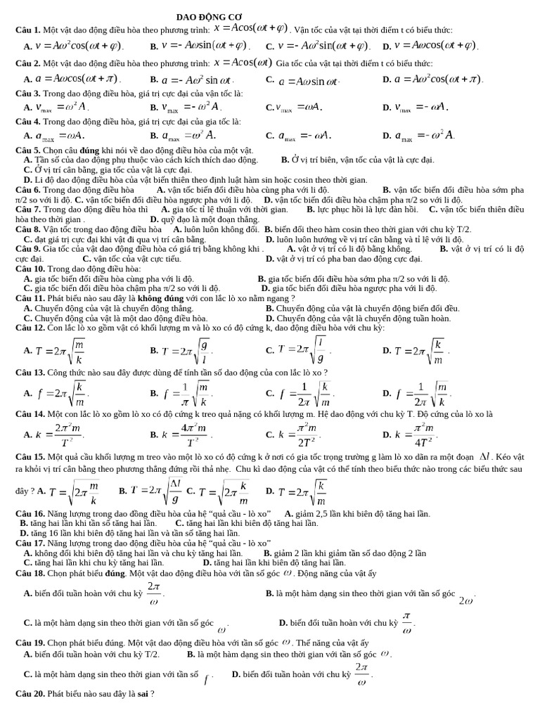 Ä Á CÆ Æ NG Ã"N HKI Váº T LÃ 12 2019 1 | PDF
