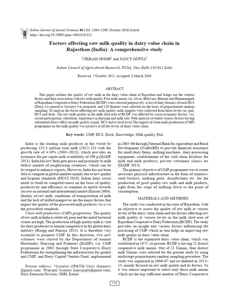Ojsadmin,+ijans Oct16 23 | PDF | Dairy | Milk