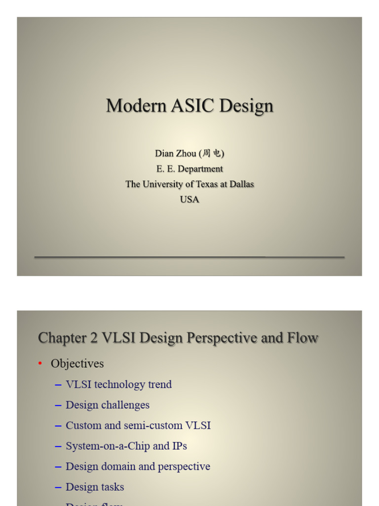 Modern ASIC_Design _ Chapter 2 _ Flow & Perspective | PDF | Integrated Circuit | Field ...