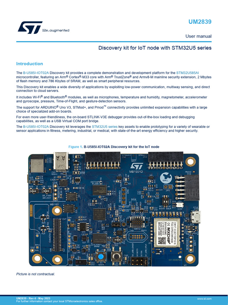 Um2839 Discovery Kit for Iot Node With Stm32u5 Series Stmicroelectronics (2) | PDF | Computer ...