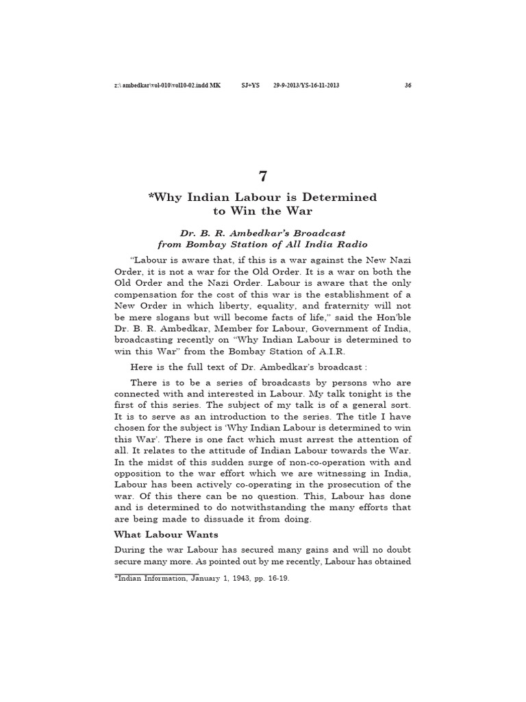 Ambedkar speech | PDF | Nazism | Pacifism