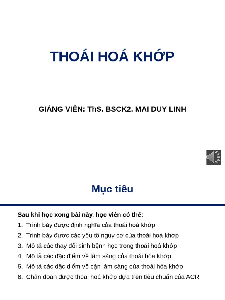 BENH HOC THOÁI HOÁ KHỚP r20.10 | PDF