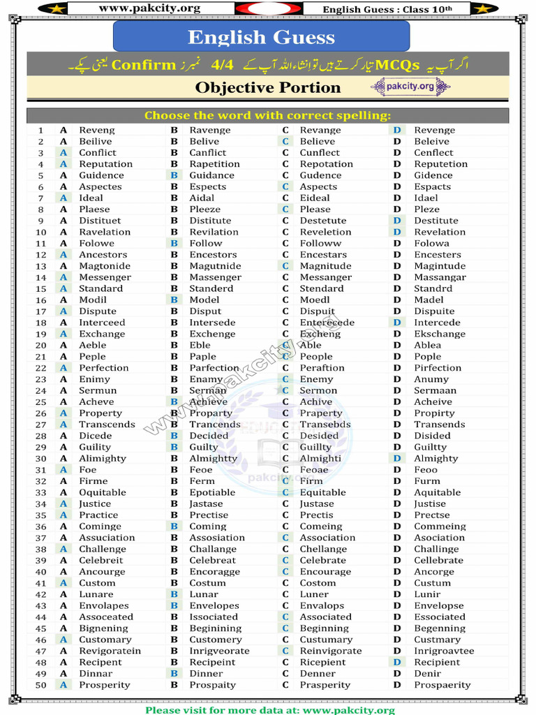 10th English V.Imp Guess 2025 With Ans | PDF