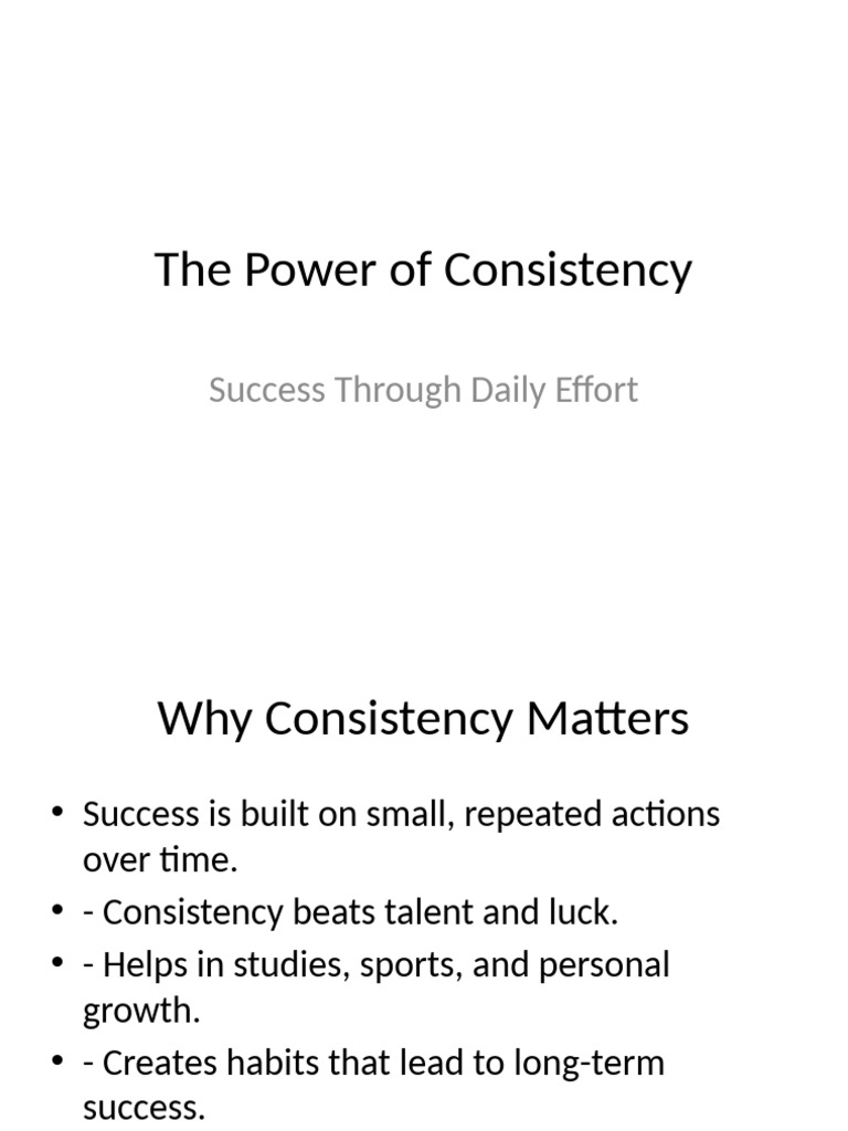 Consistency: Key to Success | PDF