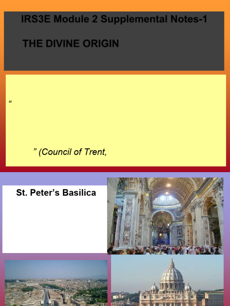 Divine Origin and Nature of the Church | PDF | Catholic Church ...