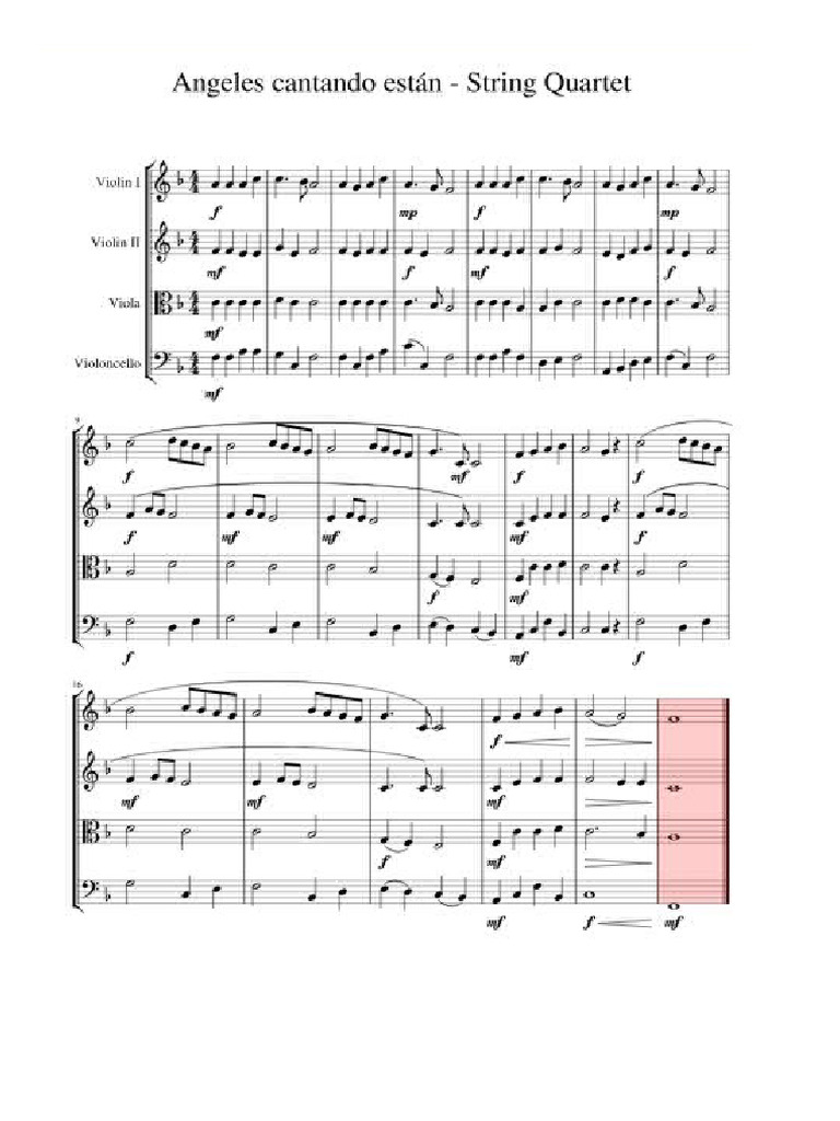 PARTITURA VIOLIN Y CHELO-ANGELES CANTANDO ESTAN | PDF