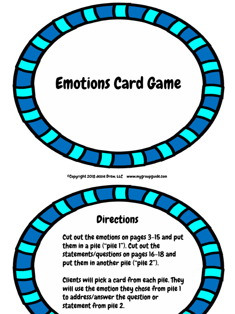 Task Cards Emotions Card Game | PDF | Emotions | Psychology