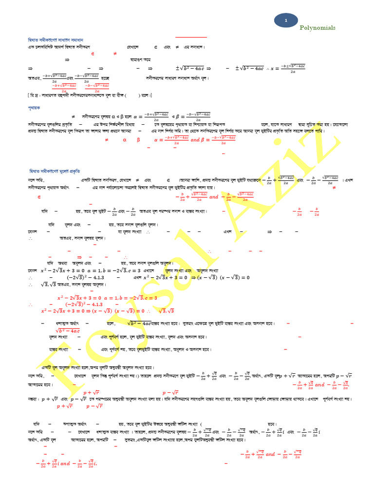 Poly | PDF | Quadratic Equation | Mathematics