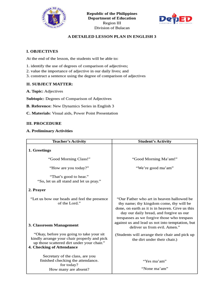 DLP ELEM | PDF | Lord's Prayer