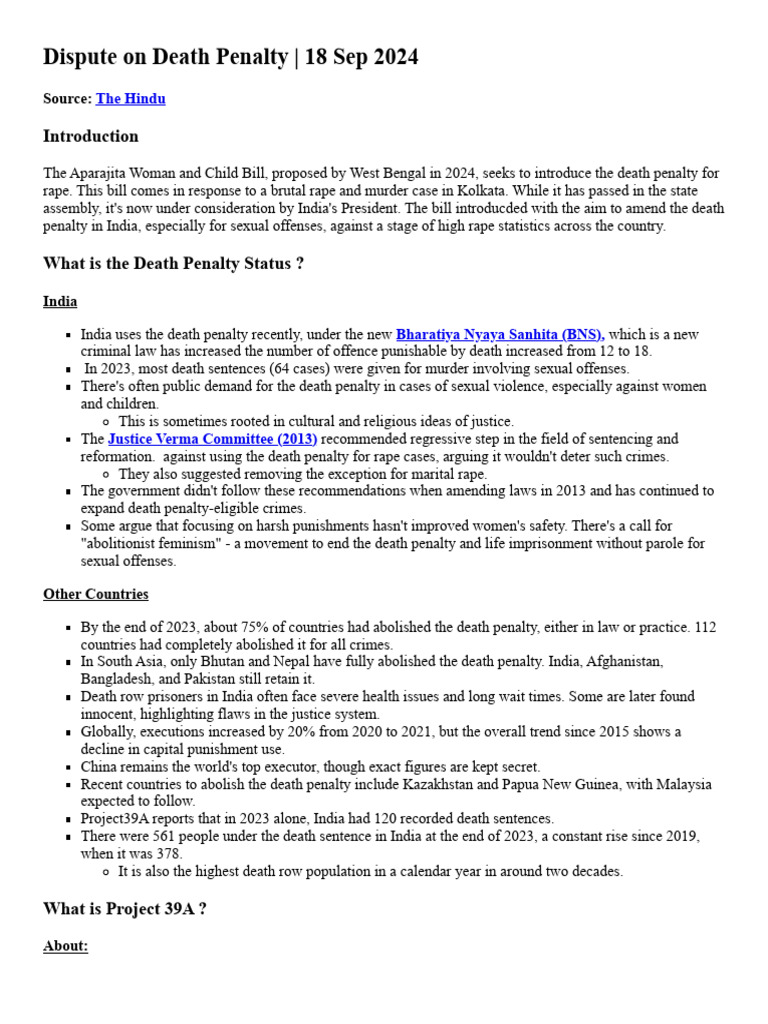 Dispute On Death Penalty | PDF | Capital Punishment | Crimes