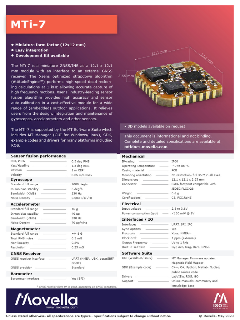 MTi-7 | PDF | Inertial Navigation System | Electrical Engineering