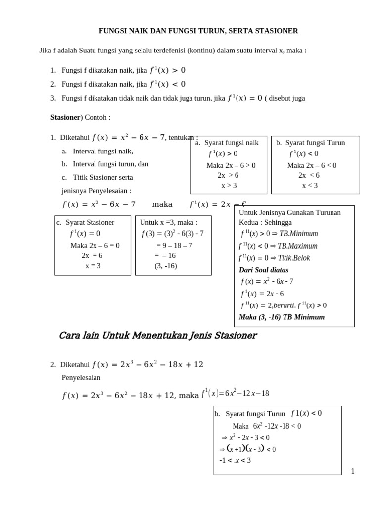 Materi Maksimum Dan Minimum Fungsi Aljabar Kelas XII IPA | PDF