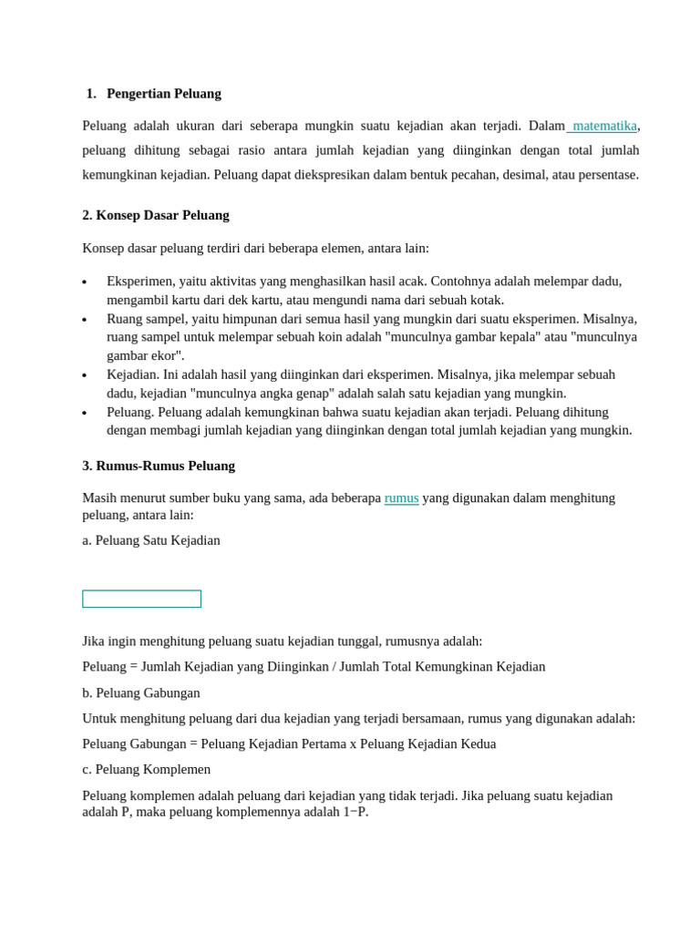 Pengertian Peluang | PDF
