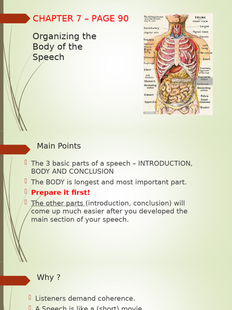Week 6-Unit 4-Organizing The Body of The Speech | PDF | Breathing | Asana