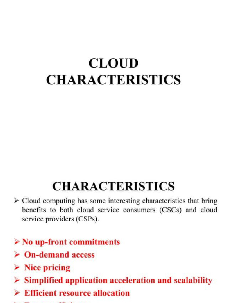 Cloud Characterstics 1 | PDF