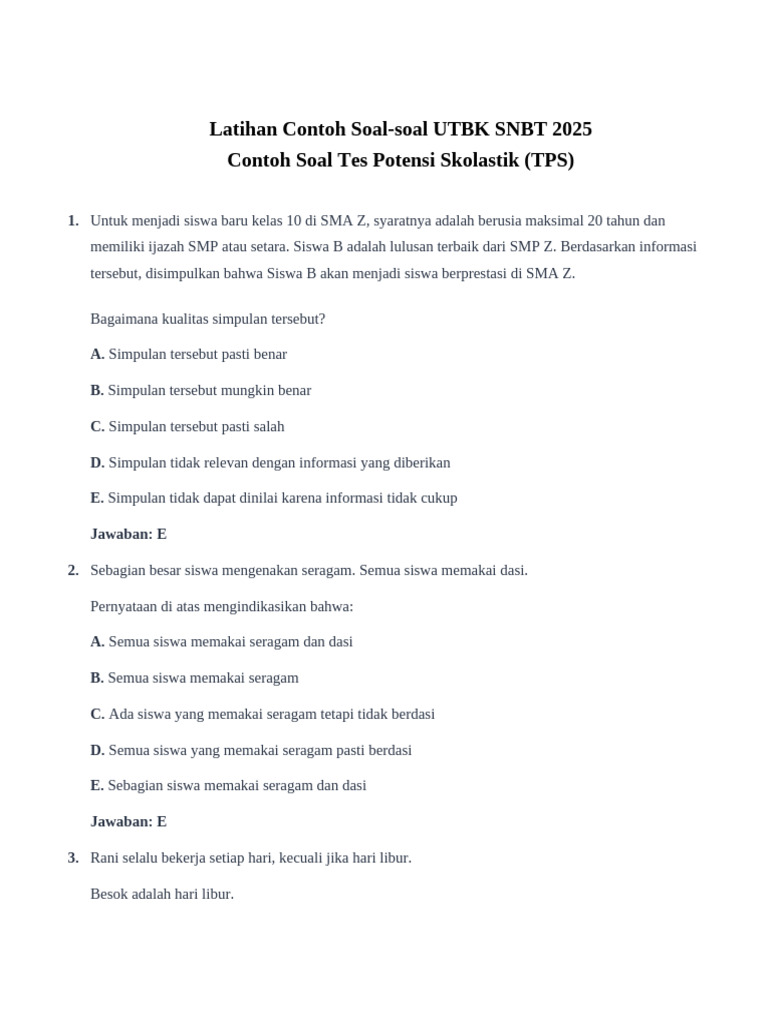 Down Load Soal TPS Matematika,... | PDF