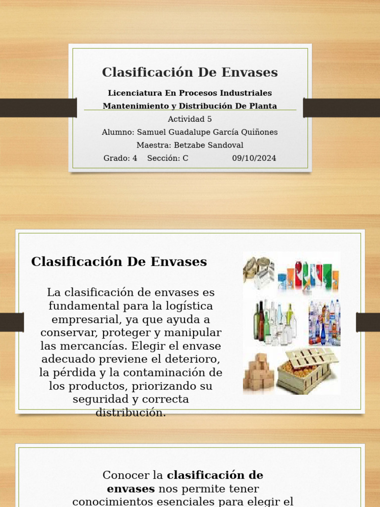 Clasificación y Tipos de Envases | PDF | El plastico