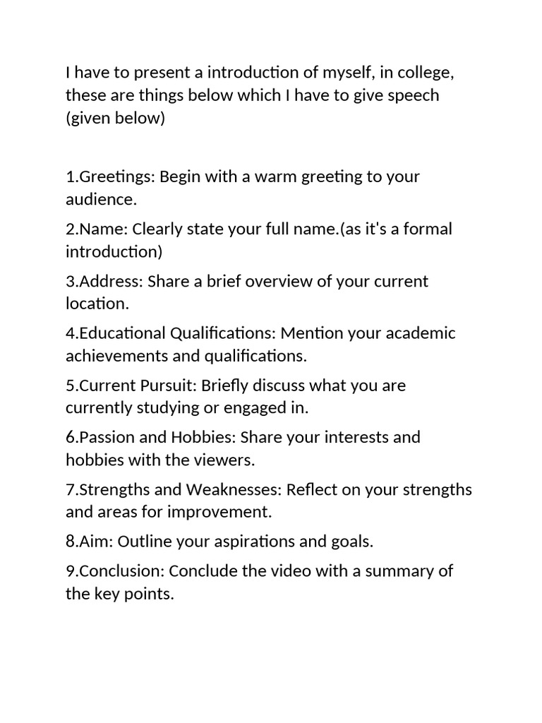 Introduction of myself | PDF | Cognition