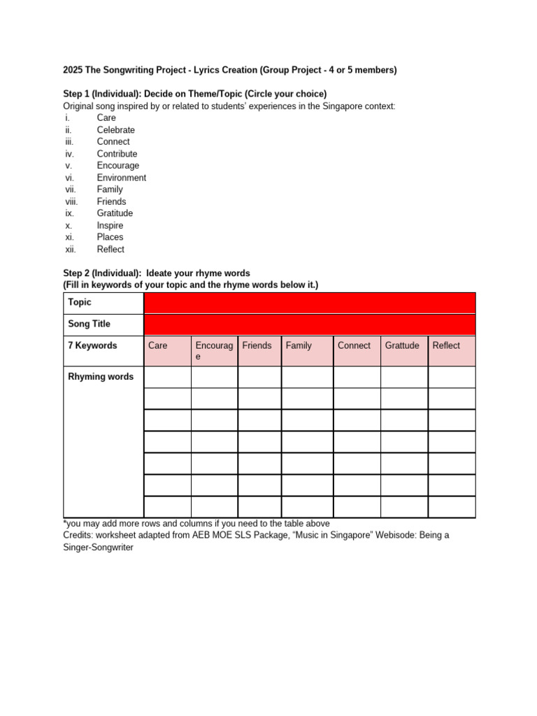 Isaac Goh Yu Zhe (SHSS) - 2025 The Songwriting Project - Lyrics ...