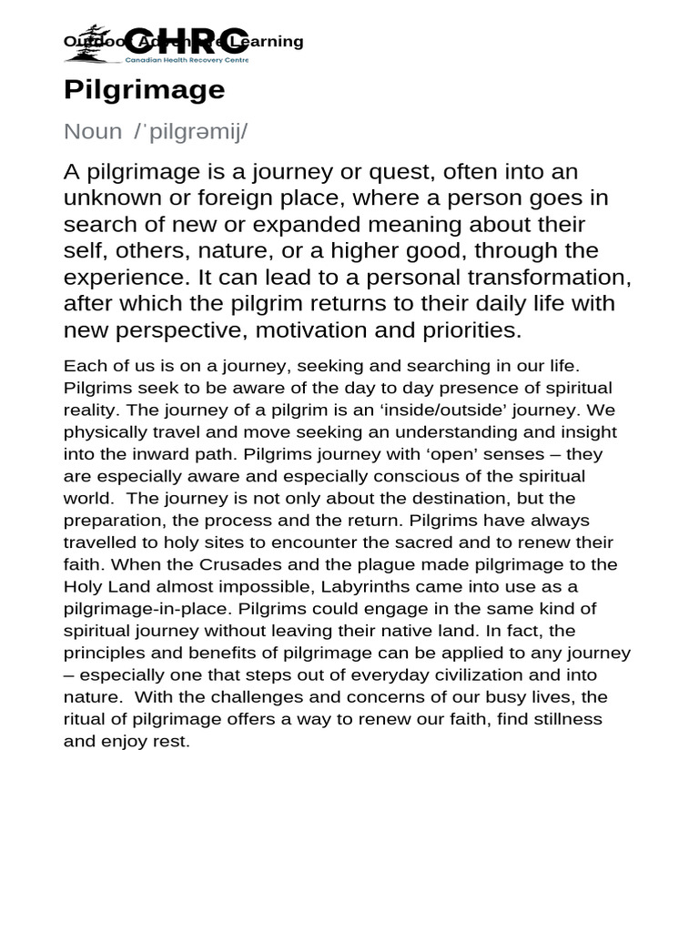Transformative Outdoor Pilgrimage Guide | PDF | Pilgrimage | Psychology