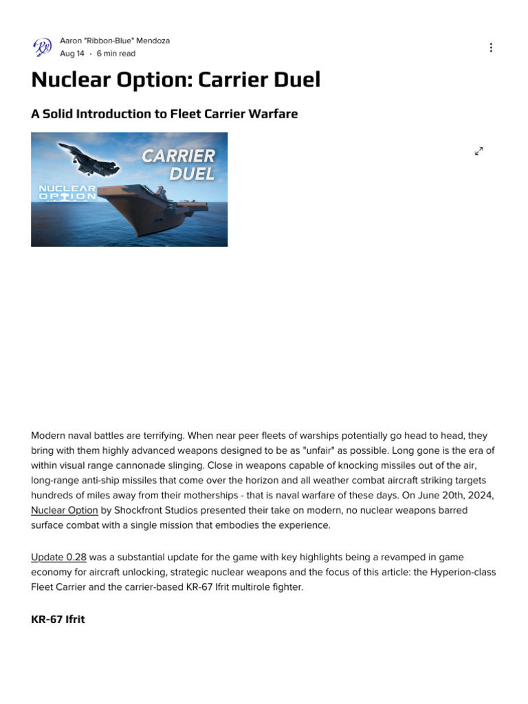 Fleet Carrier Warfare in Nuclear Option | PDF | Aircraft Carrier | Missile