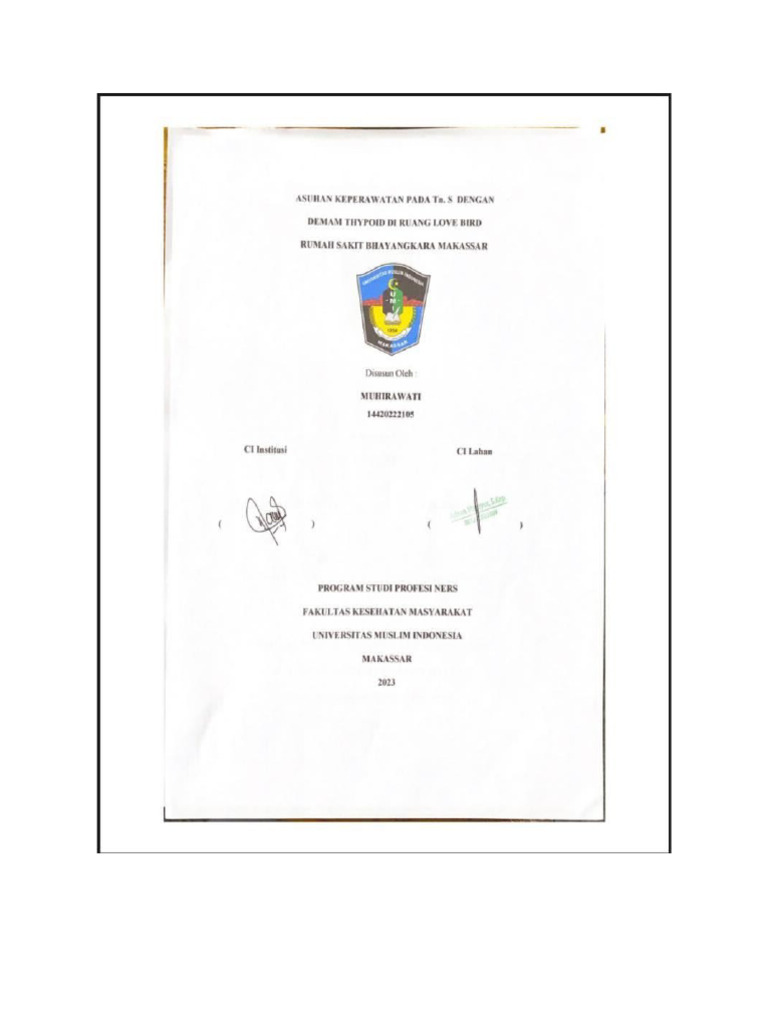 Asuhan Keperawatan Demam Thypoid Tn. S | PDF