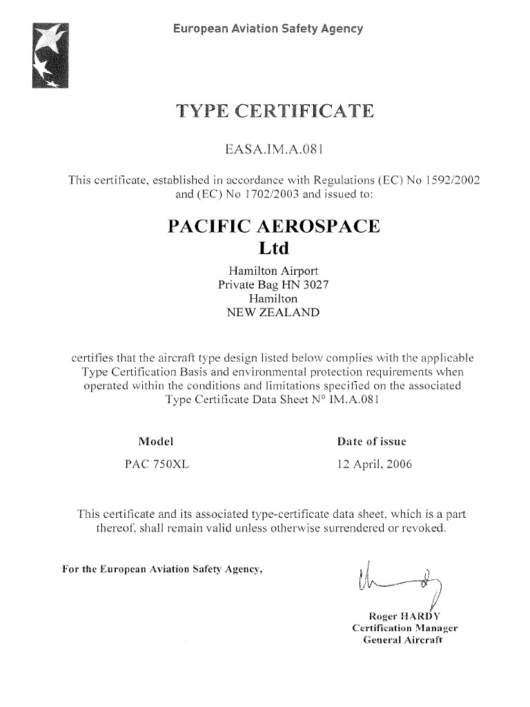 EASA Type Certificate 20071 | PDF
