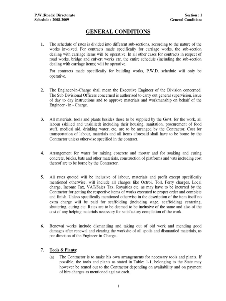 2 General Conditions 1-10 | PDF | Road | Traffic