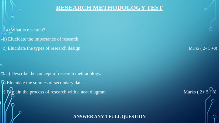 RM Test 1 | PDF