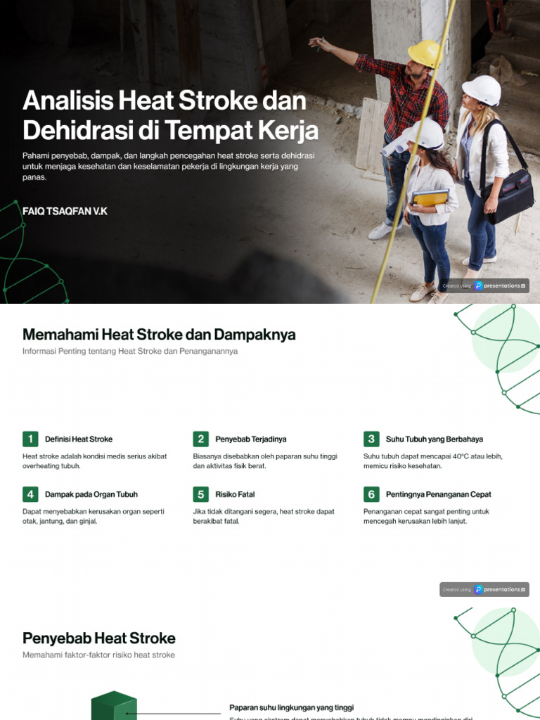 Analisis Heat Stroke Dan Dehidrasi Di Tempat Kerja | PDF