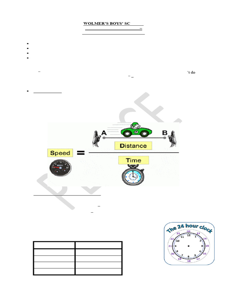 Time, Distance, and Speed Concepts | PDF | Speed