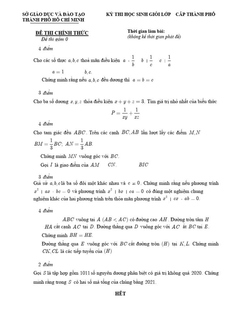 57371.de & Dap An HSG Toan 9 TPHCM 2019-2020 | PDF