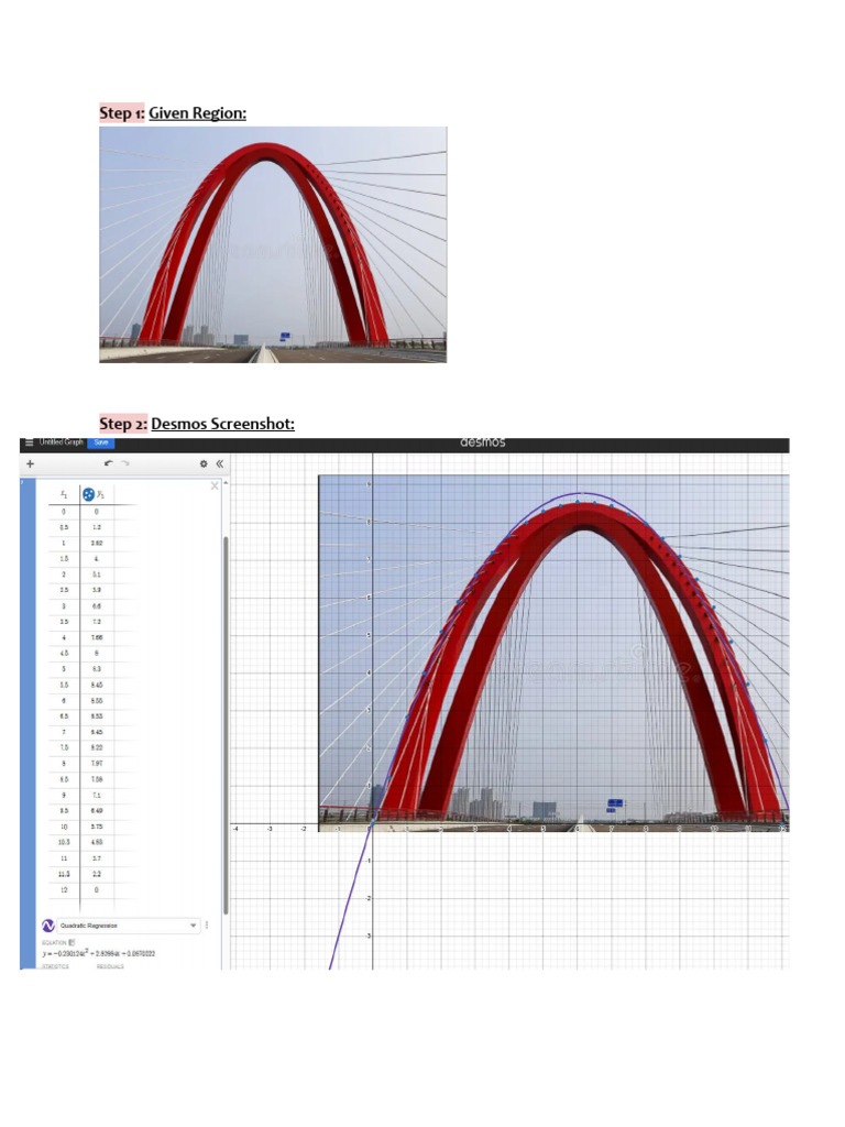 Calculating Bridge Area Using Integration | PDF