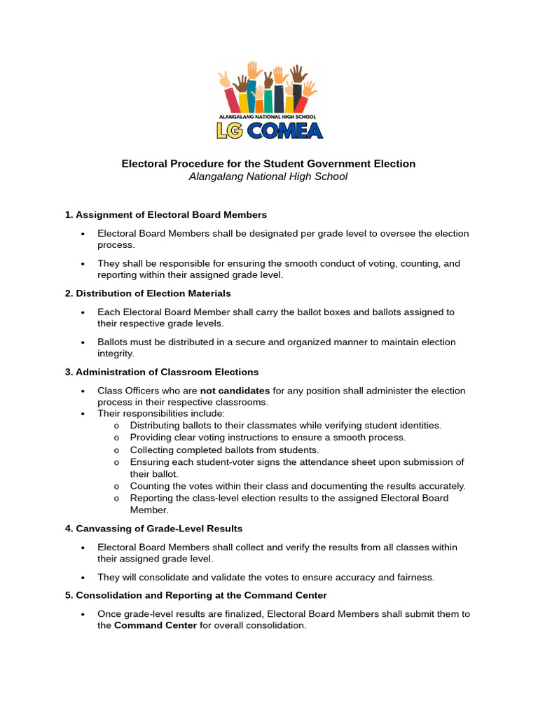 Classroom Officer Election Procedure | PDF