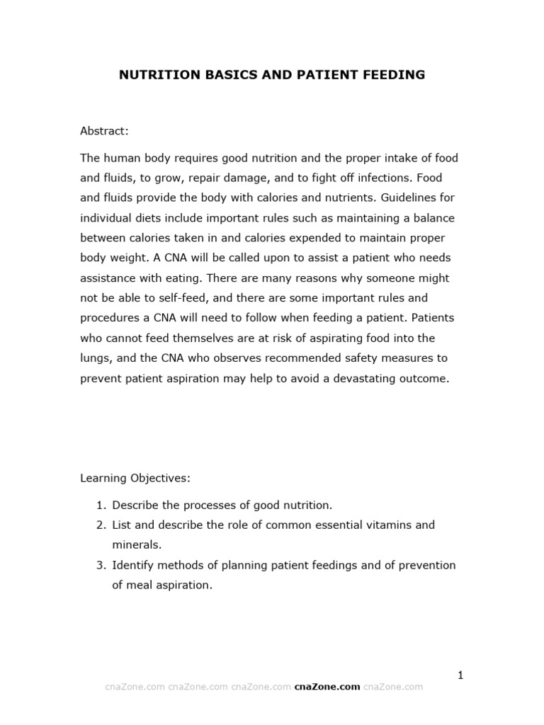 Nutrition Basics for Patient Care | PDF | Nutrients | Vitamin