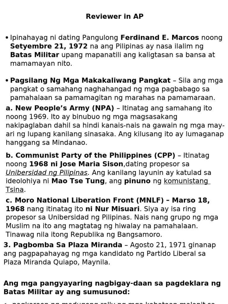 Reviewer in AP 4th Quarter | PDF