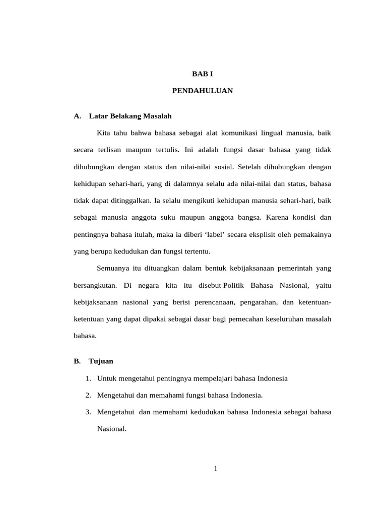 Pentingnya Bahasa Indonesia | PDF