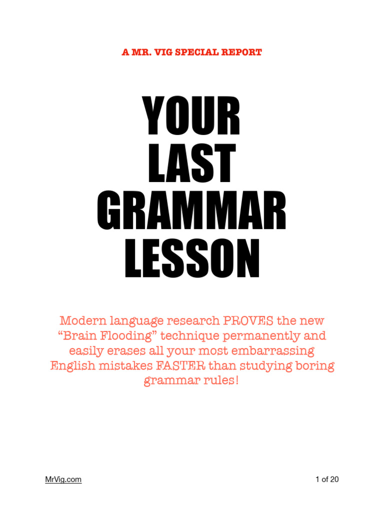 Last Grammar Lesson FINAL-1 | PDF | English Language | Vocabulary